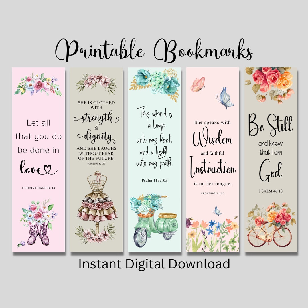 Printable Bookmarks Religious Bookmarks Bookmark Set - Etsy