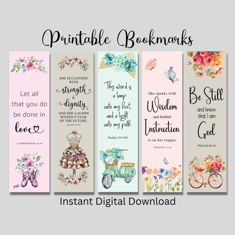 Printable Bookmarks Religious Bookmarks Bookmark Set - Etsy