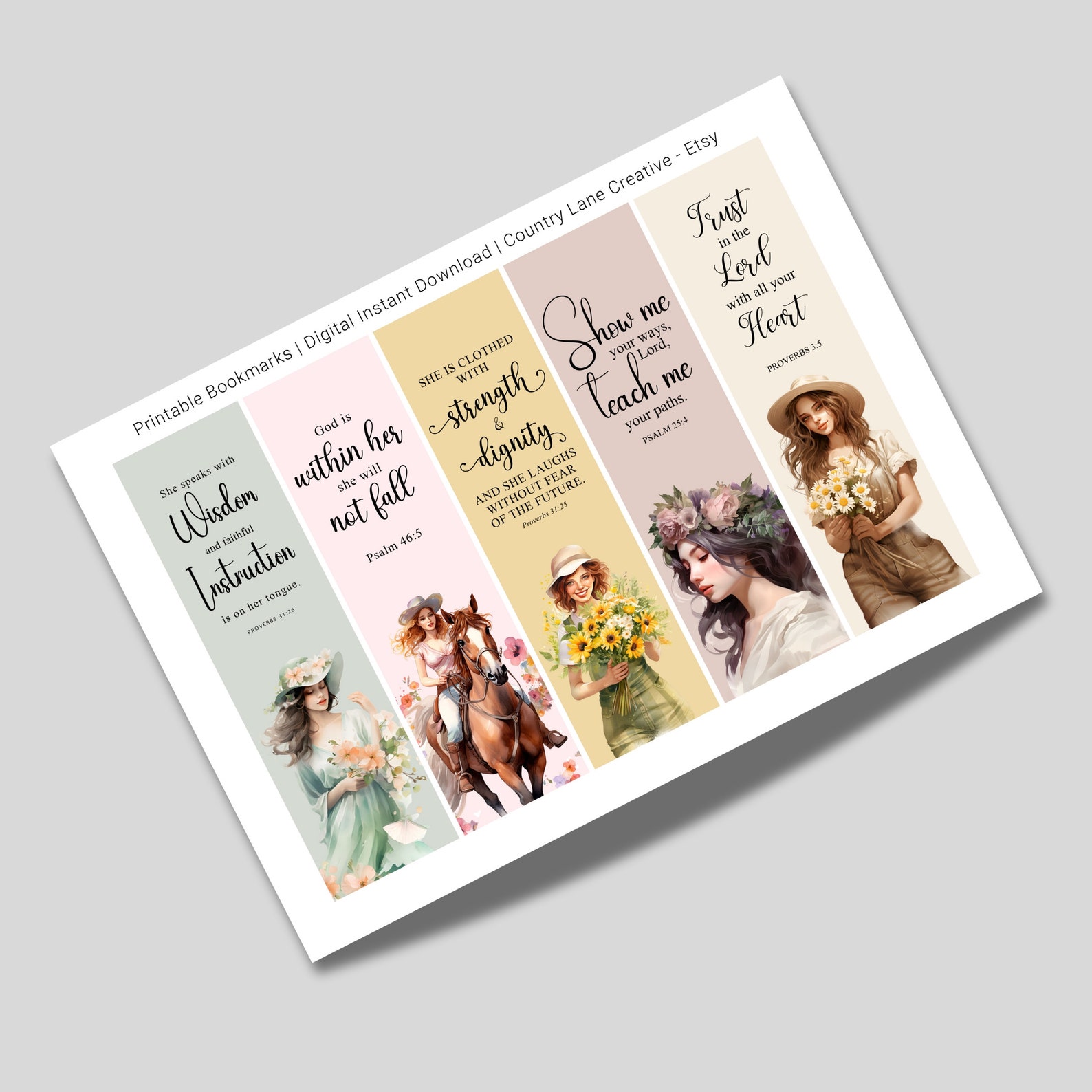 Bookmarks for Women, Printable Bookmarks, Religious Bookmarks, Bookmark ...