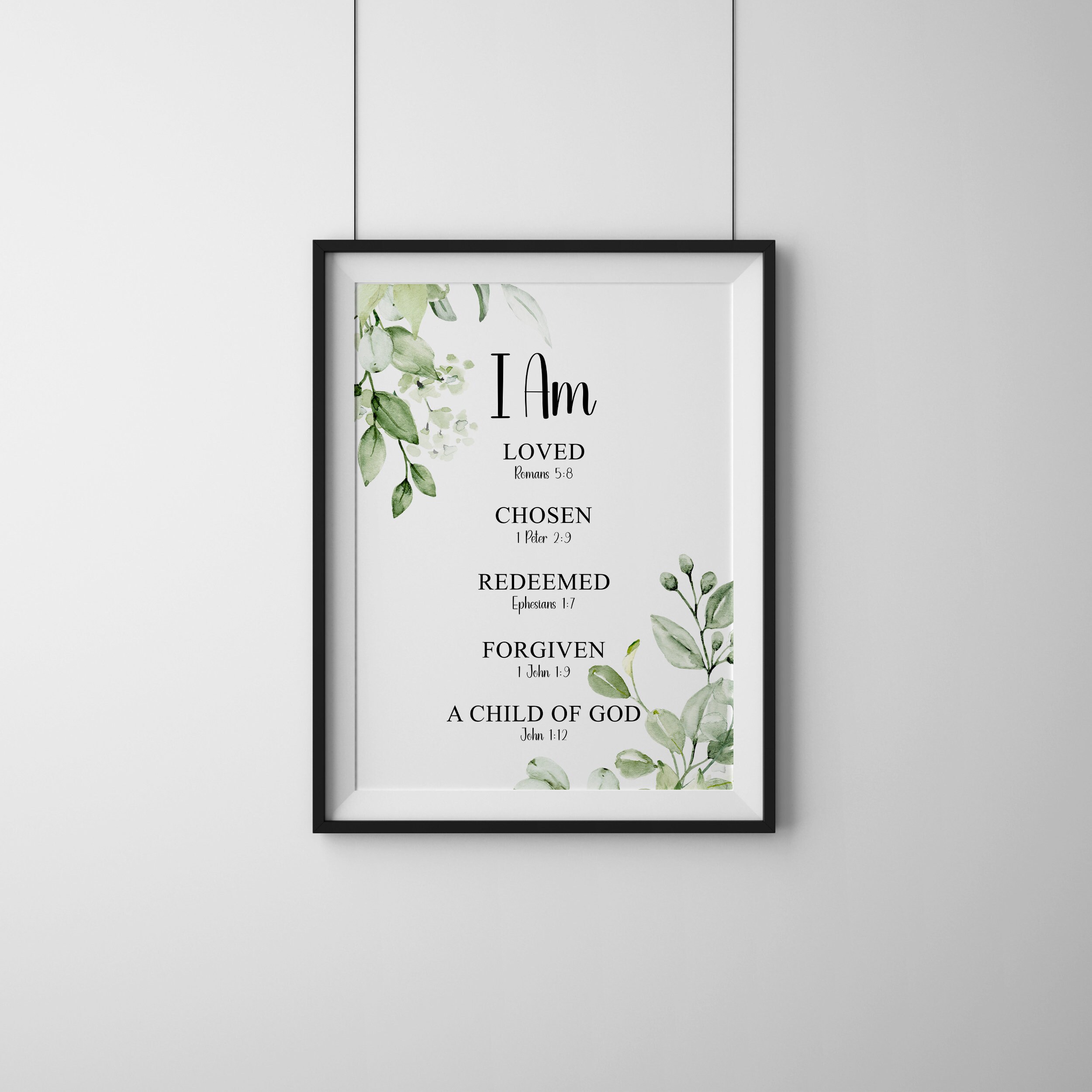 I Am Bible Verse Affirmation, Bible Affirmations, Printable Wall Art ...