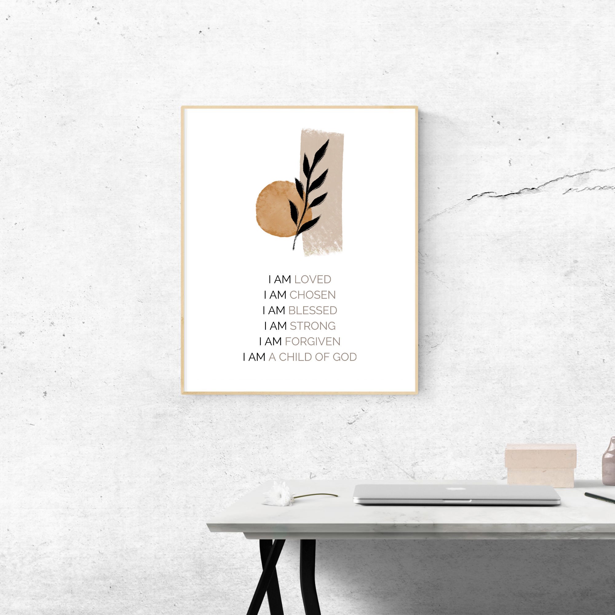 Mid Century Modern Christian Positive Affirmation Self-love Printable ...