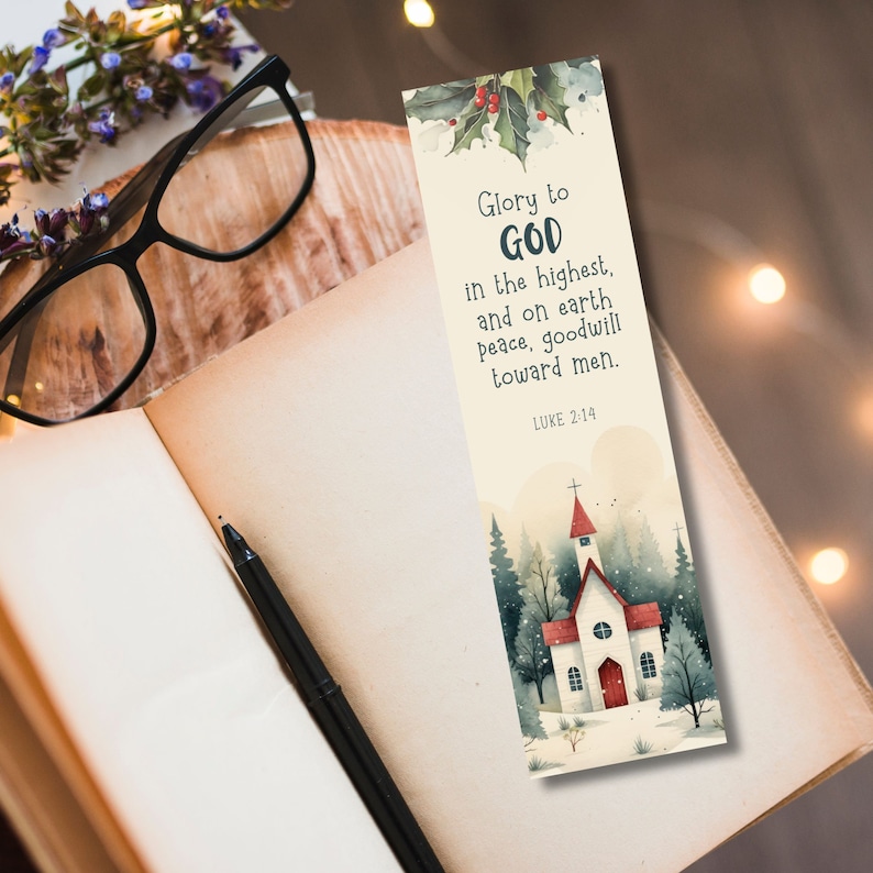Christmas Printable Bookmarks Set With Bible Verses - Christian PNG ...