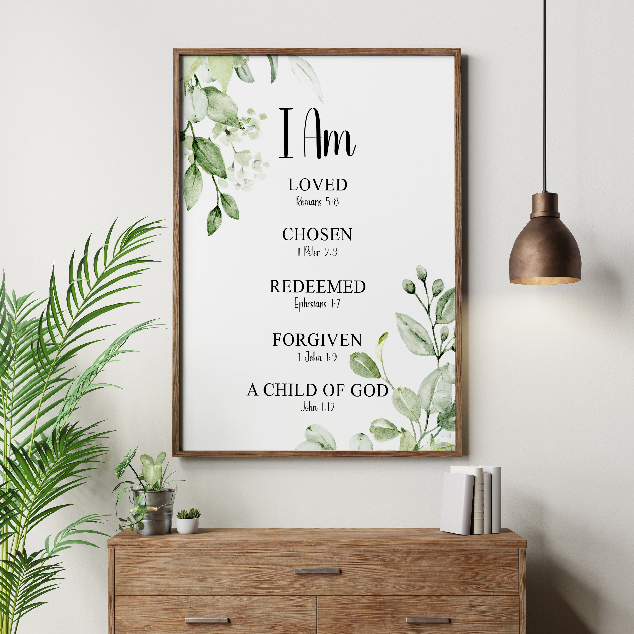 I Am Bible Verse Affirmation, Bible Affirmations, Printable Wall Art ...