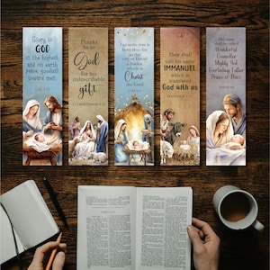 Nativity Bookmarks Printable: Christmas Bible Verse Gifts (digital ...