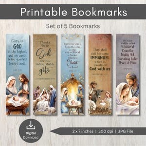 Nativity Bookmarks Printable, Christmas Printable Bookmarks, Bible ...