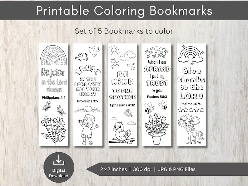 Bible Verse Coloring Bookmarks for Kids: Sunday School Activity ...