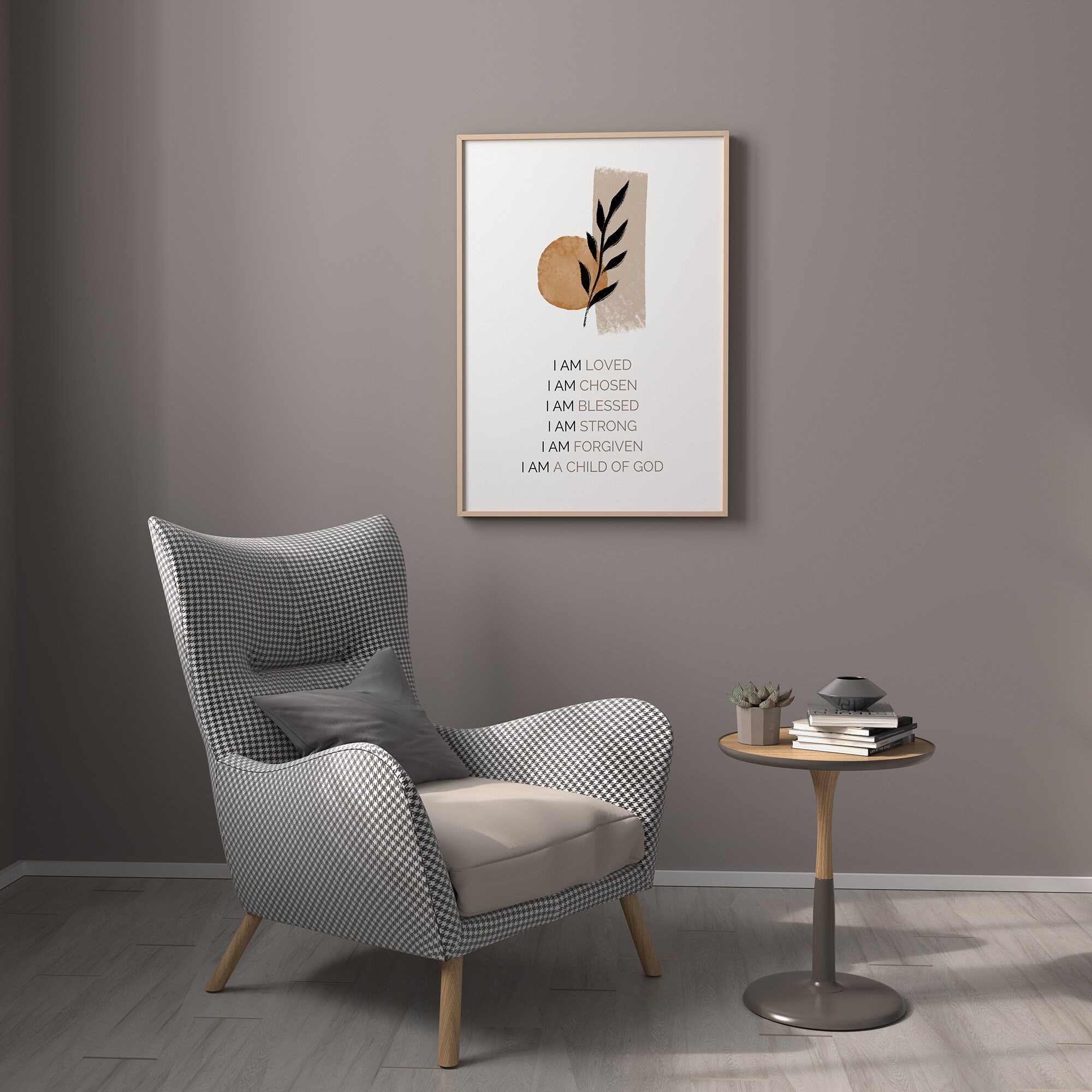 Mid Century Modern Christian Positive Affirmation Self-love Printable ...