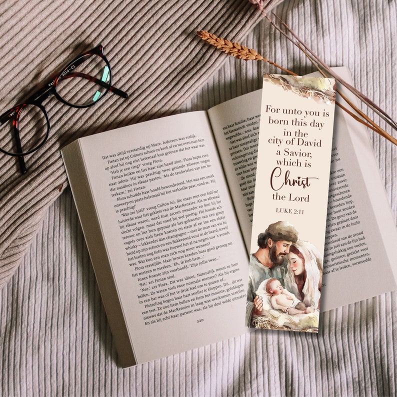 Christmas Printable Bookmarks Set With Bible Verses - Christian PNG ...