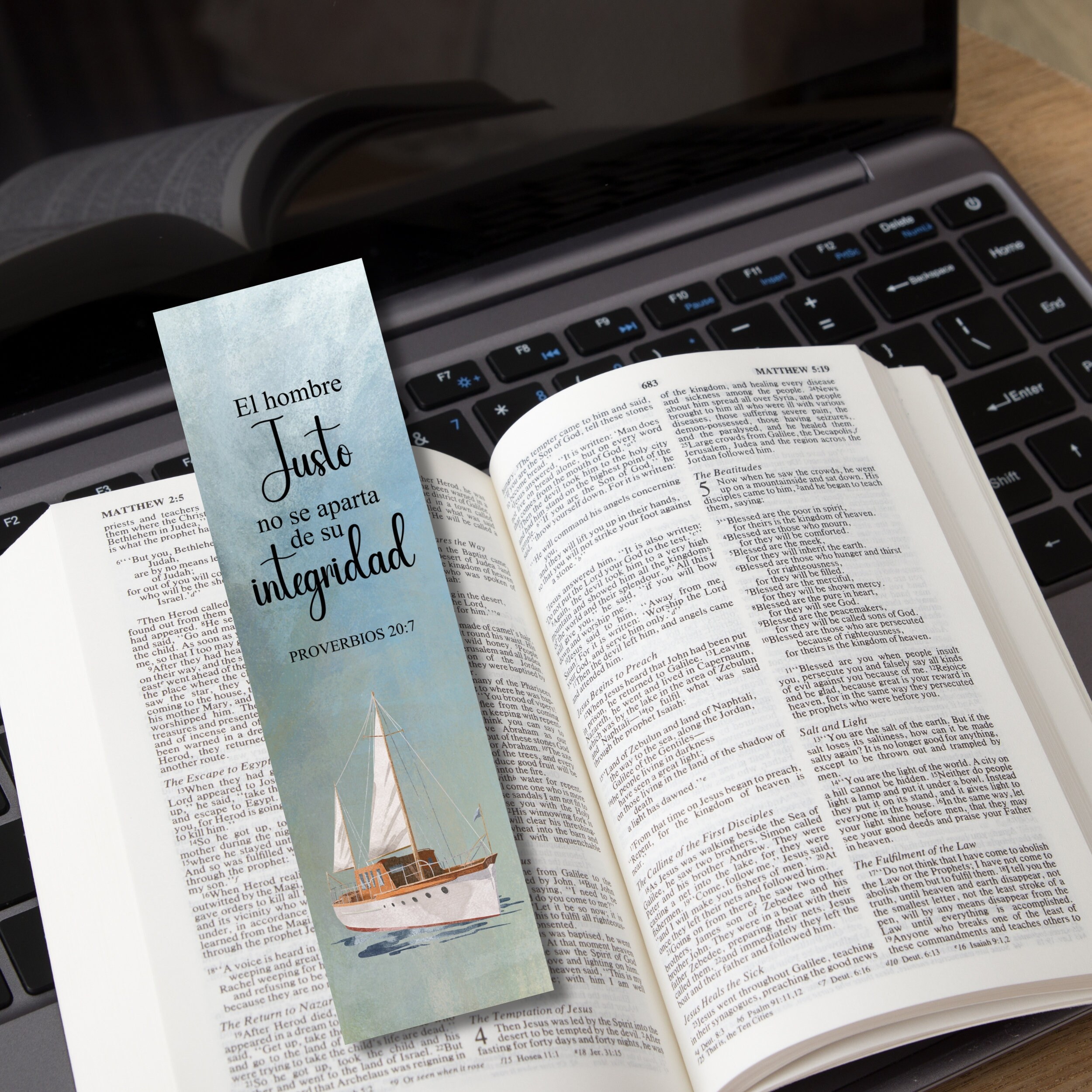 Set of 5 Spanish Bible Verse Printable Bookmarks, Christian Scripture ...