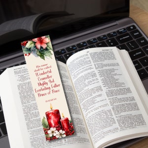 Christmas Printable Bookmarks Set With Bible Verses - Christian PNG ...