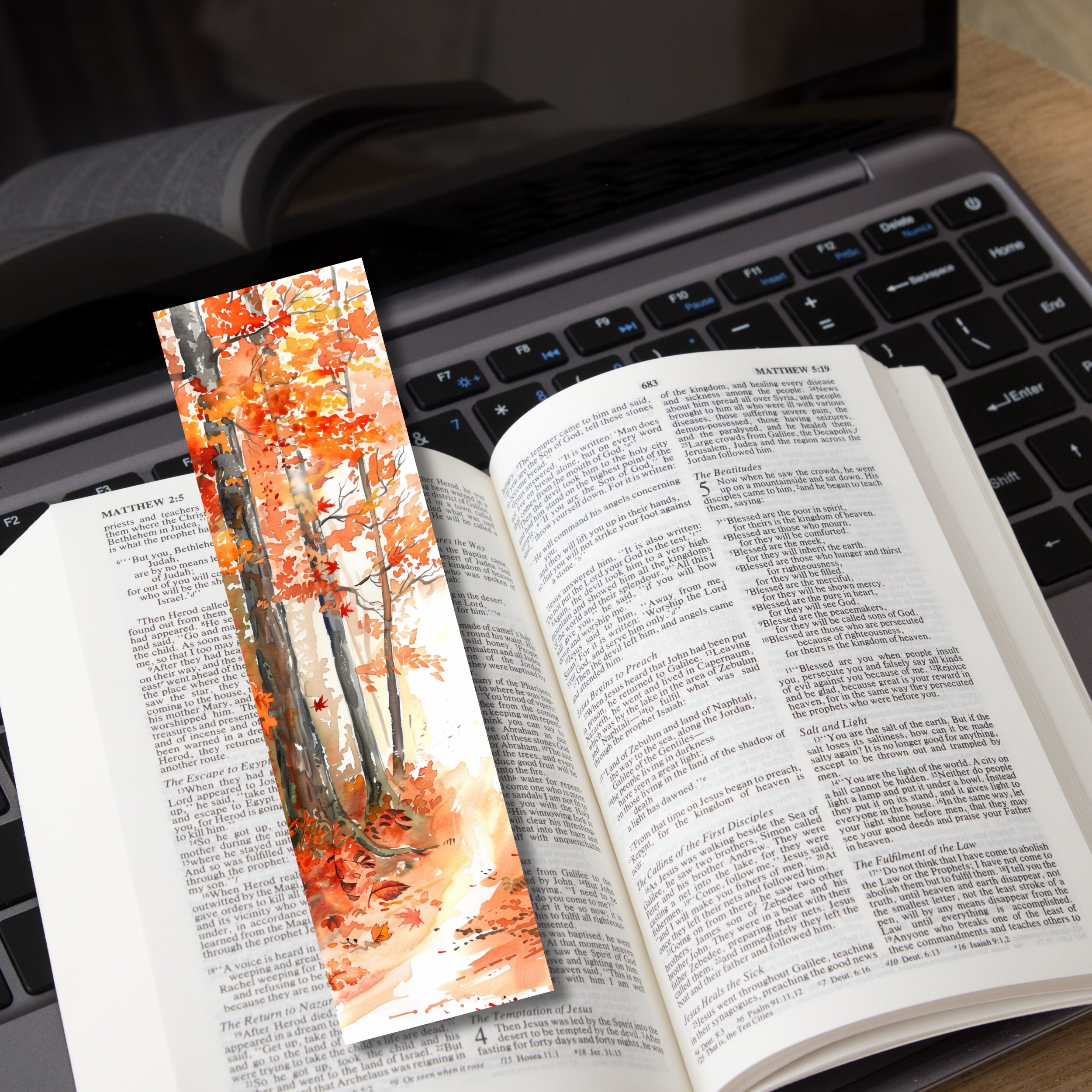 Printable Bookmarks, Landscape Bookmarks, Bookmark Set, Book Lover Gift ...
