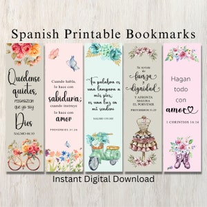 Spanish Bible Bookmarks Bookmark Set Printable Bible Verse Bookmarks