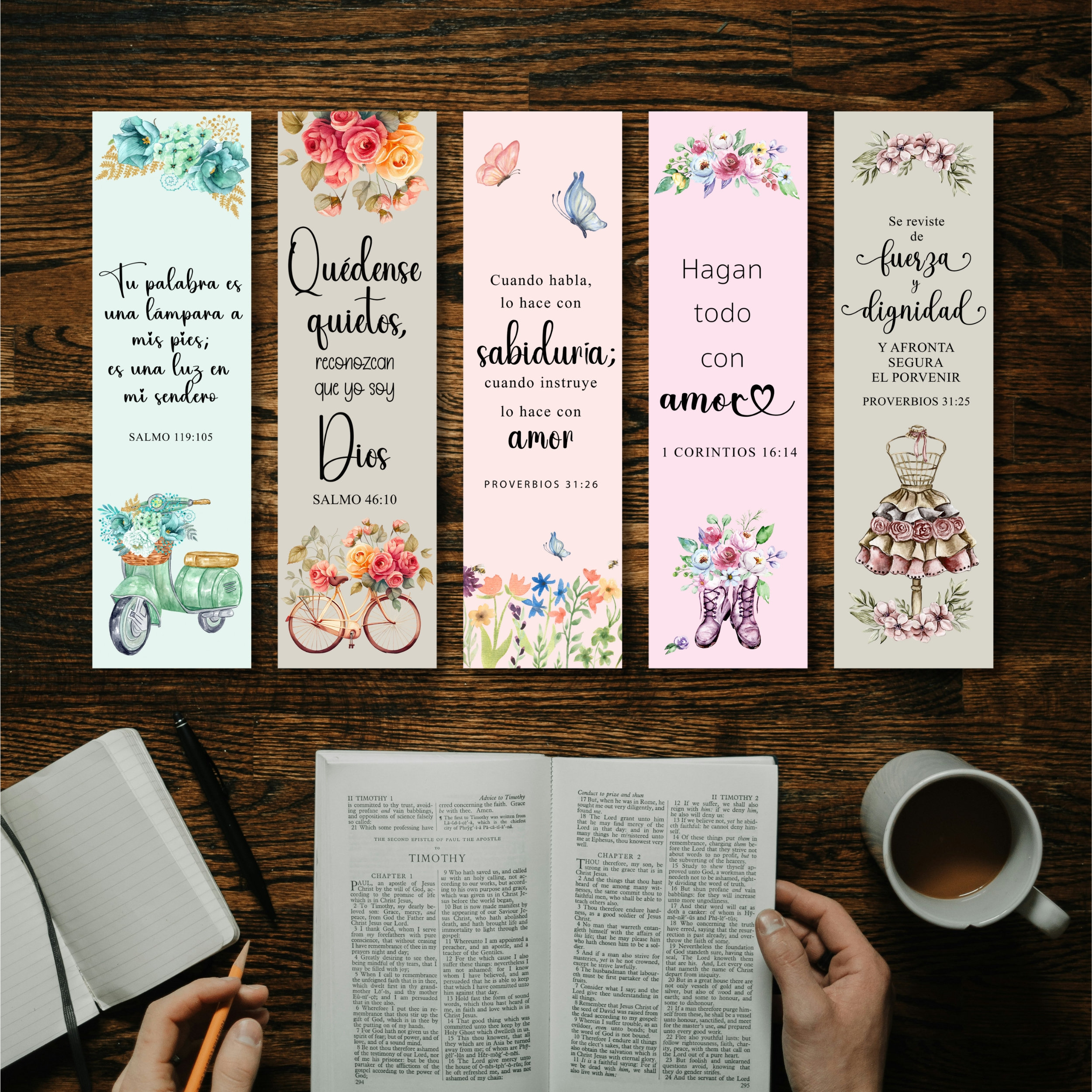 Spanish Bible Bookmarks, Bookmark Set, Printable Bible Verse Bookmarks ...