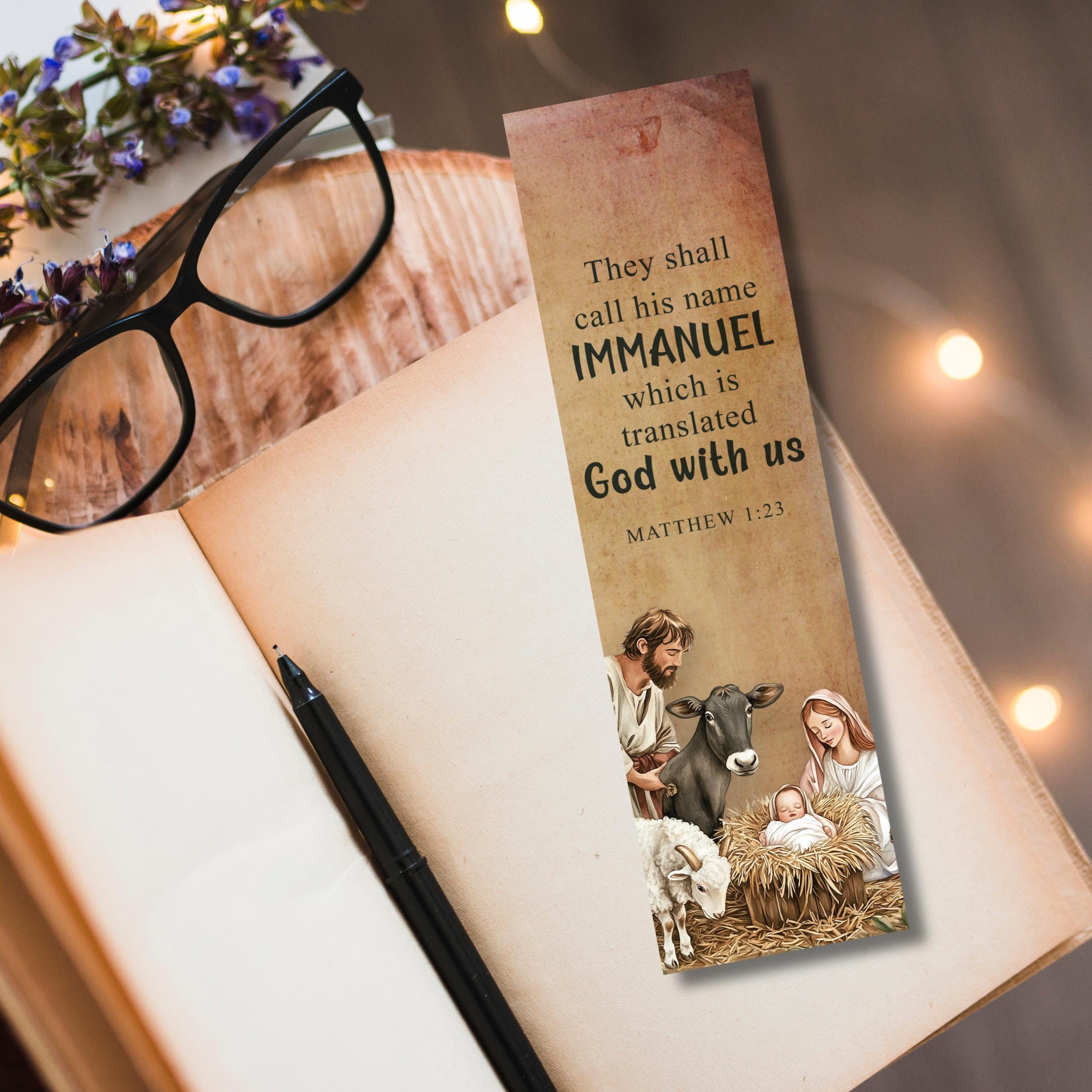 Nativity Bookmarks Printable: Christmas Bible Verse Gifts (digital ...