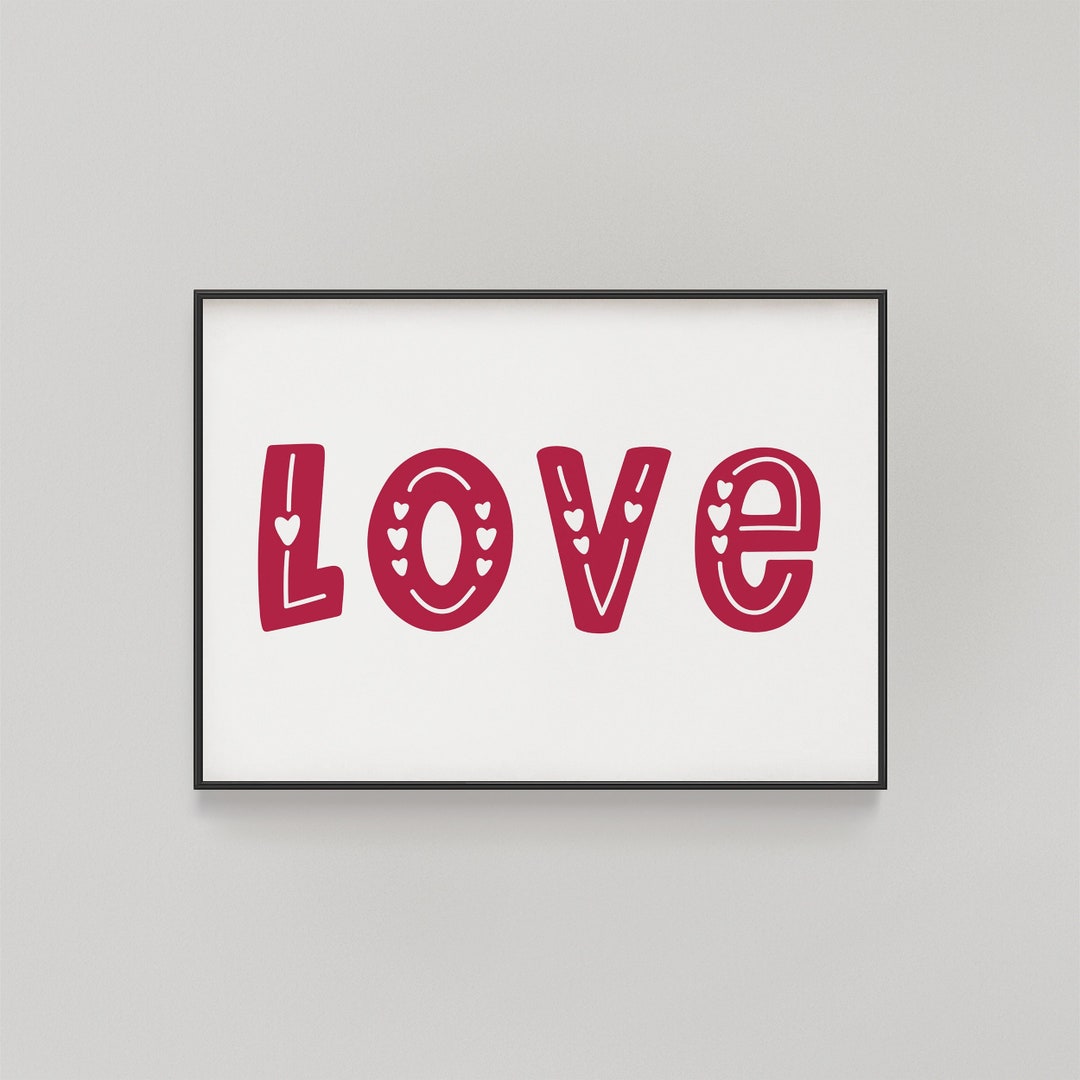 Valentines Day Printable Love Poster Typography Poster Viva Magenta ...