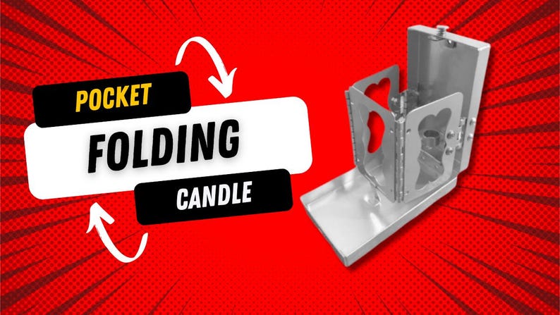 Folding Pocket Candle Lantern Stainless Steel With Drawstring Bag and ...