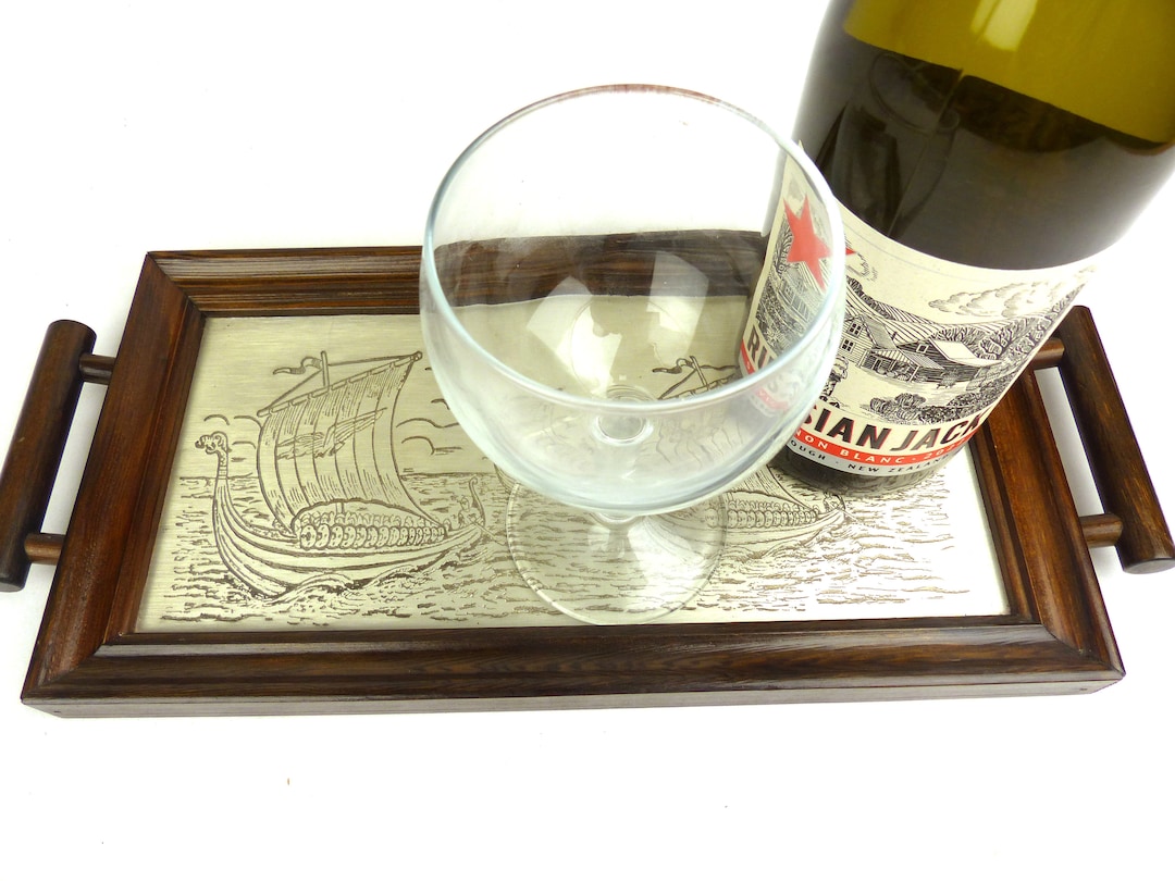 MCM Norwegian Viking Ships Vintage Drinks Cocktail Tray – Engraved ...