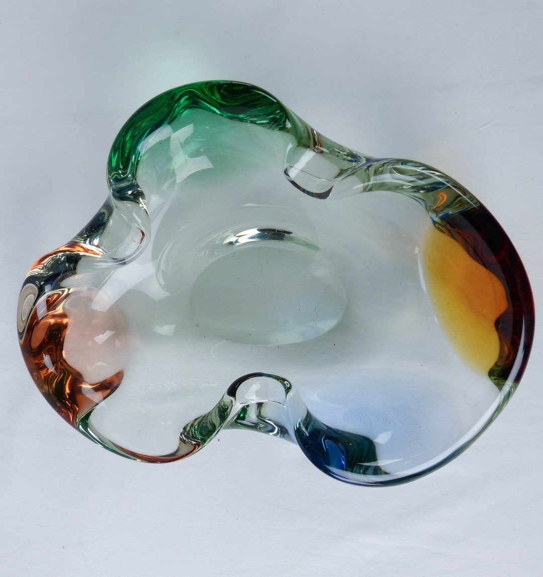 Frantisek Zemek Rhapsody Art Glass Bowl: Vintage Bohemian Czech Mstisov ...
