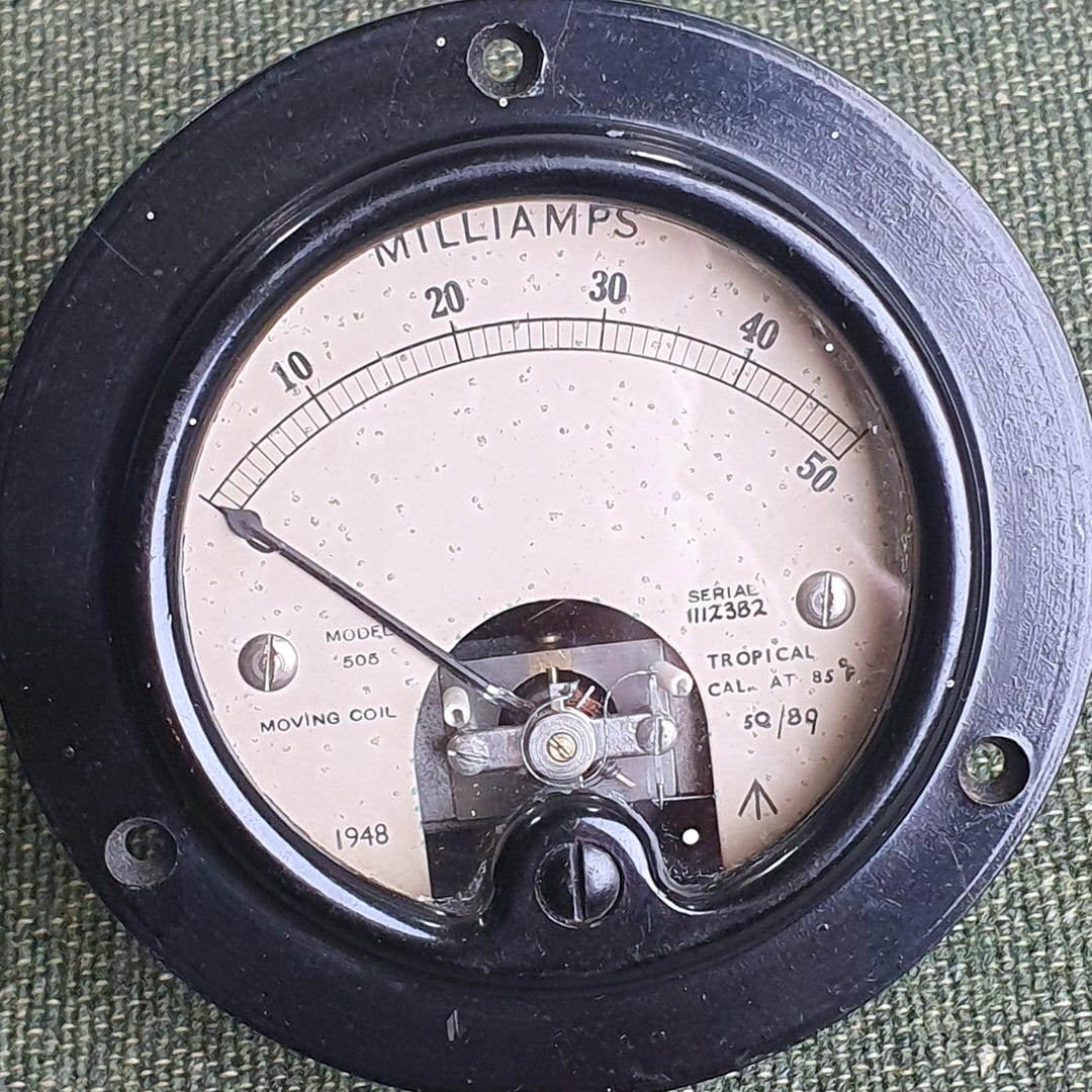 Vintage Ex Military Amp Meter From 1948. Black Bakelite. 85mm Diameter ...