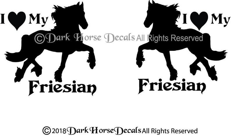 I Love My Friesian Horse Vinyl Car Decal - Indoor Outdoor Sticker - Etsy