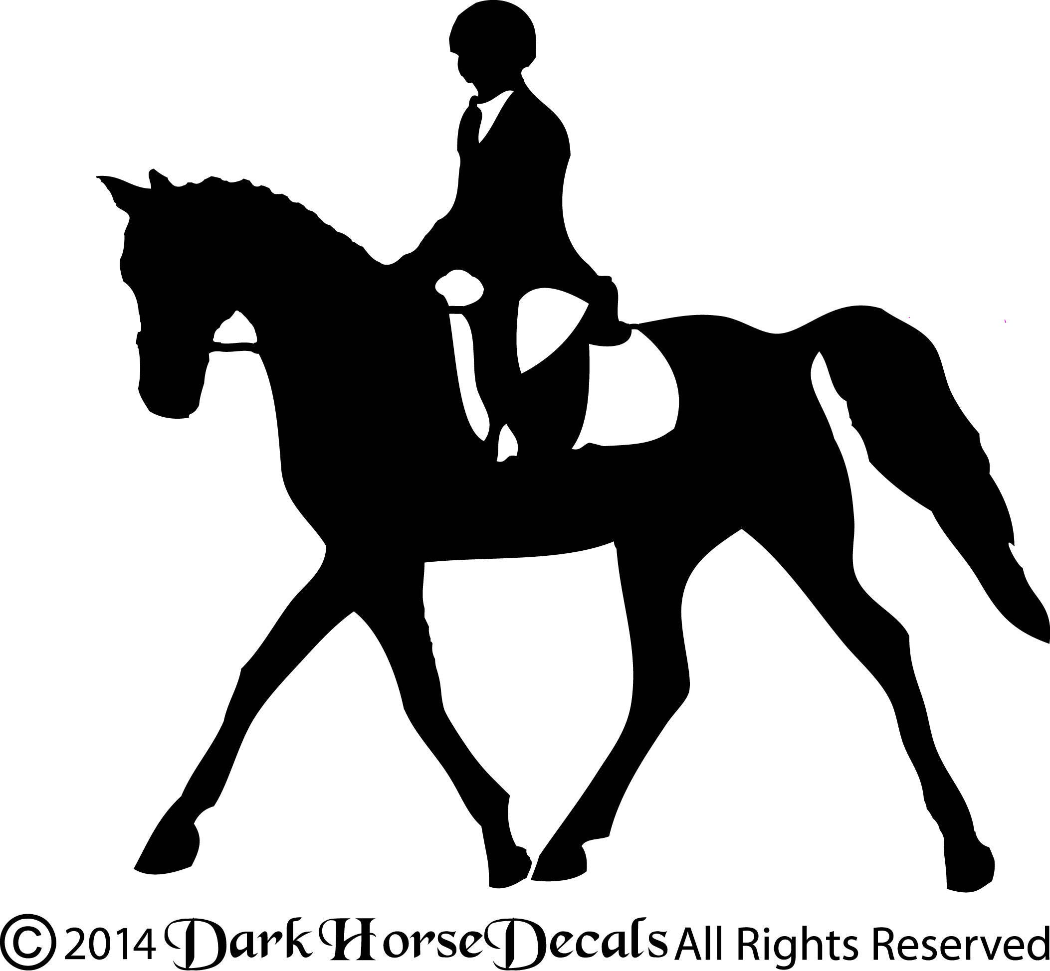 Dressage Canter Pirouette, Horse Decal for Vehicle or Trailer — Dark ...