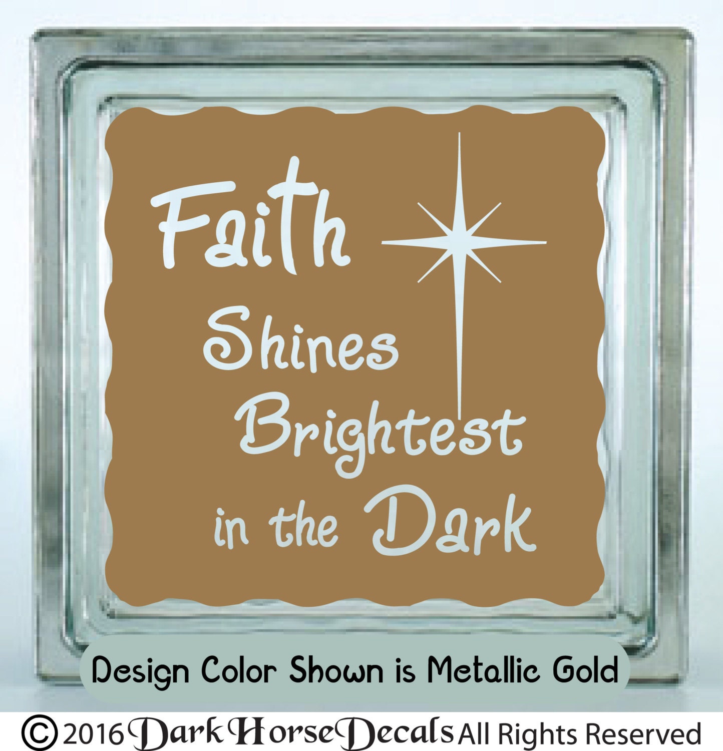 Faith Shines Brightest in the Dark Decal for Glass Block / | Etsy