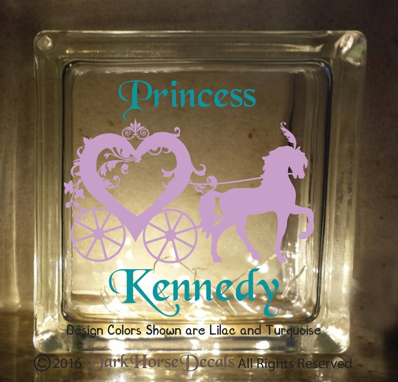Personalized Princess Horse and Carriage Decal for Glass Block | Etsy