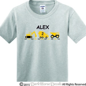 Personalized Construction Vehicles T Shirt, Boy Tee With Name, Dump ...