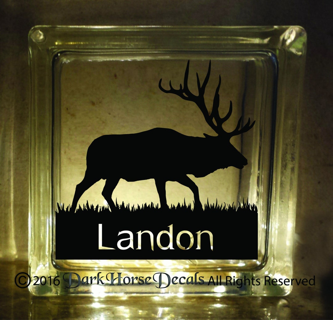 Personalized Bull Elk Decal for Glass Block / Vinyl Decal / Hunting Elk ...