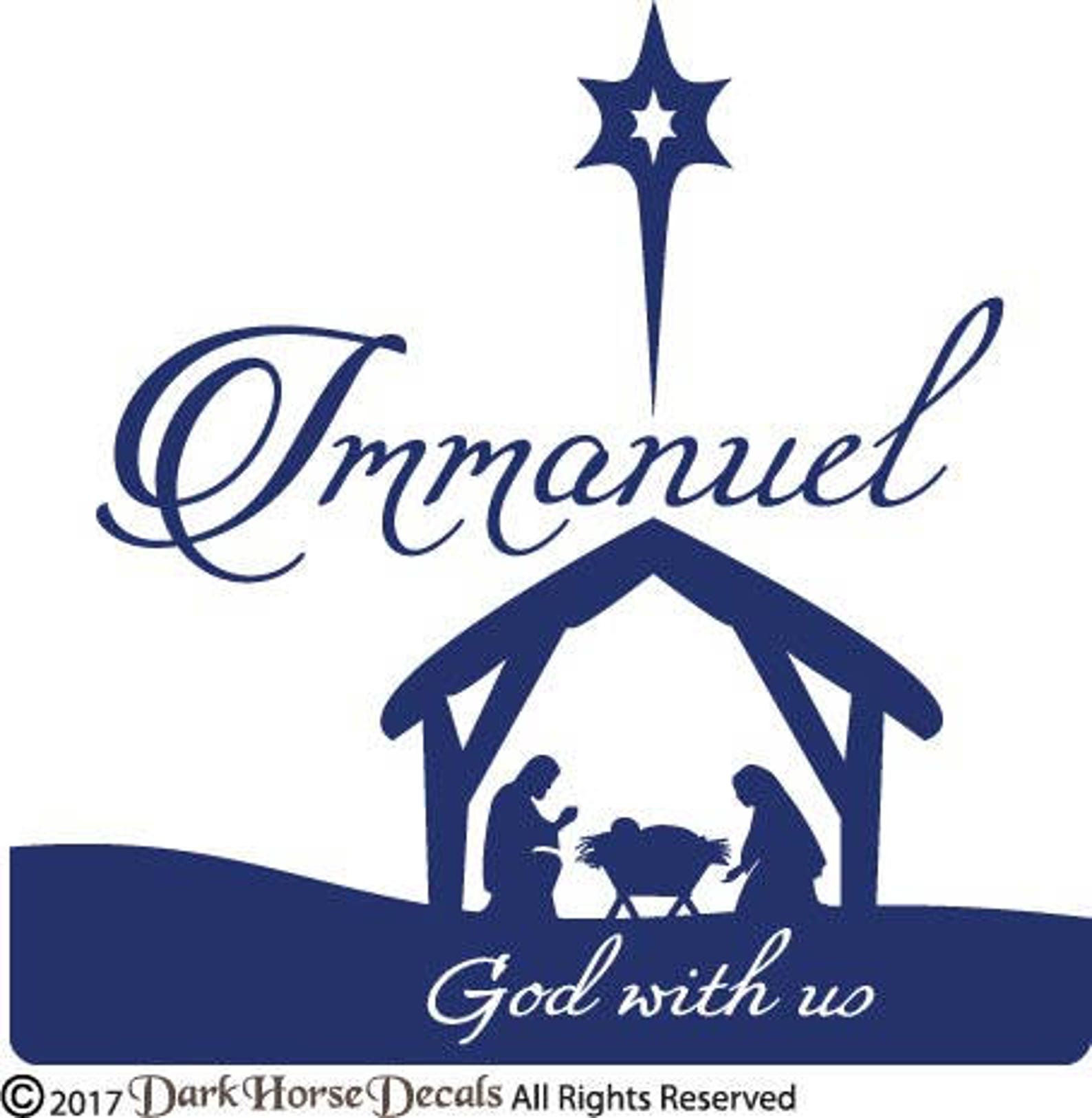 Immanuel Nativity Scene Decal for Glass Block / Vinyl Inspirational ...
