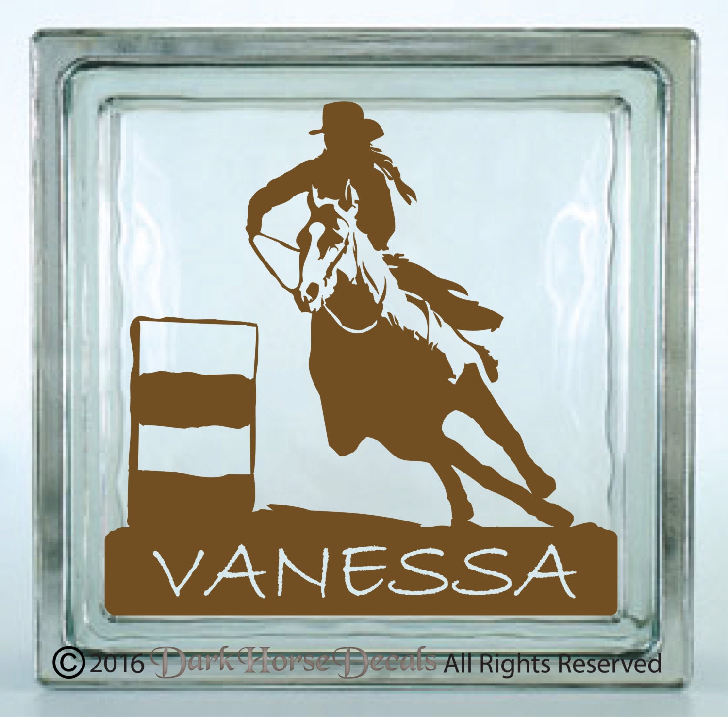 Barrel Racer Personalized Decal for Glass Block / Vinyl Decal | Etsy