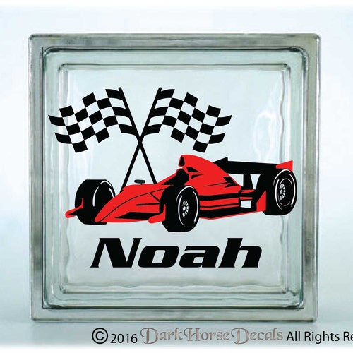 Personalized Race Car Decal for Glass Block / Vinyl Decal / - Etsy
