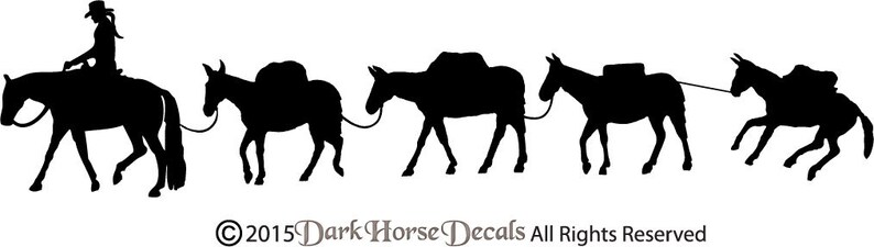 Rider With Mule Pack String Decal for Vehicle or Trailer - Etsy