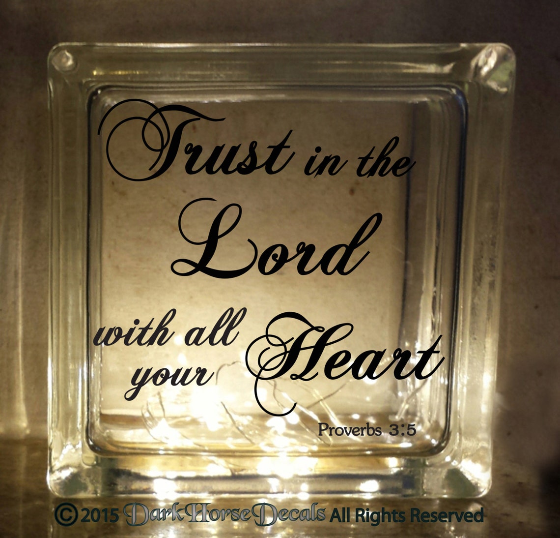 Trust in the Lord Decal for Glass Block / Plate Decal / Vinyl - Etsy