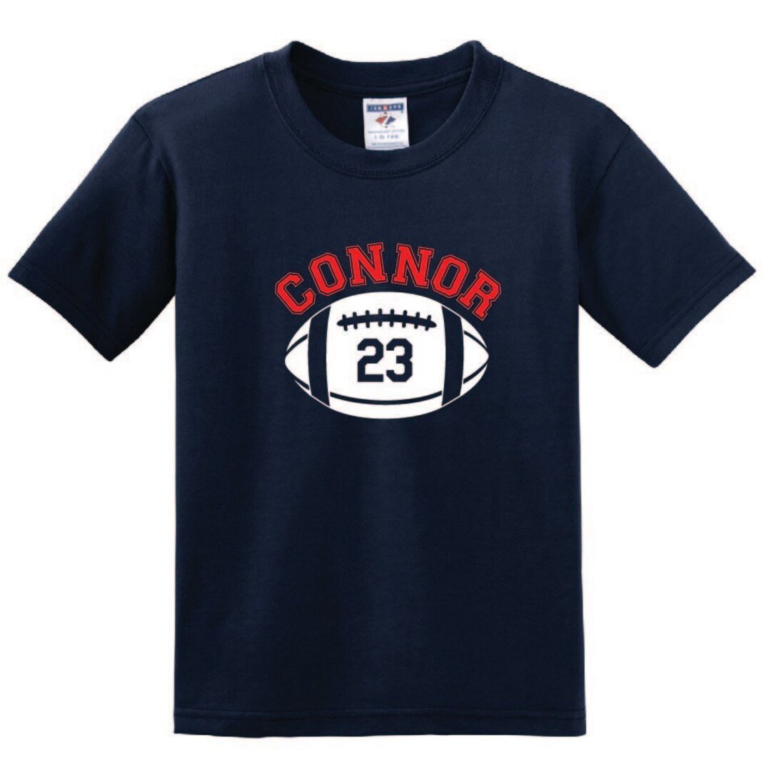 Personalized Football T Shirt With Number, Boy Toddler Football Tee - Etsy