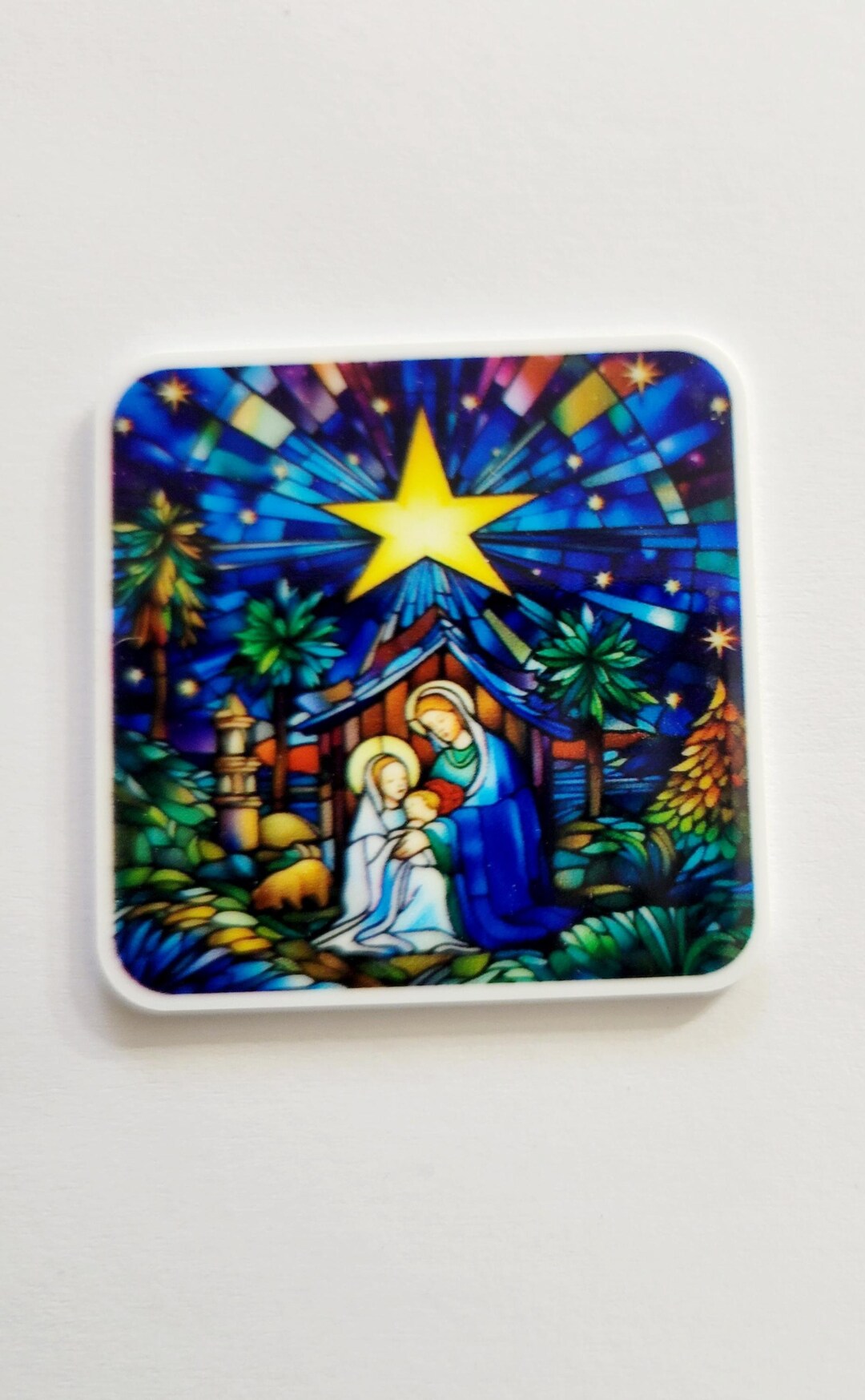 Stained Glass Nativity Needle Minder - Etsy