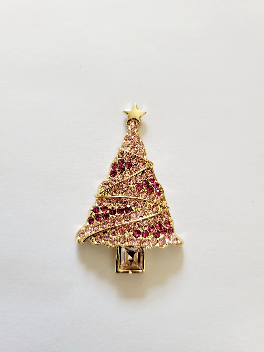 Pink Crystal Christmas Tree Needle Minder - Etsy