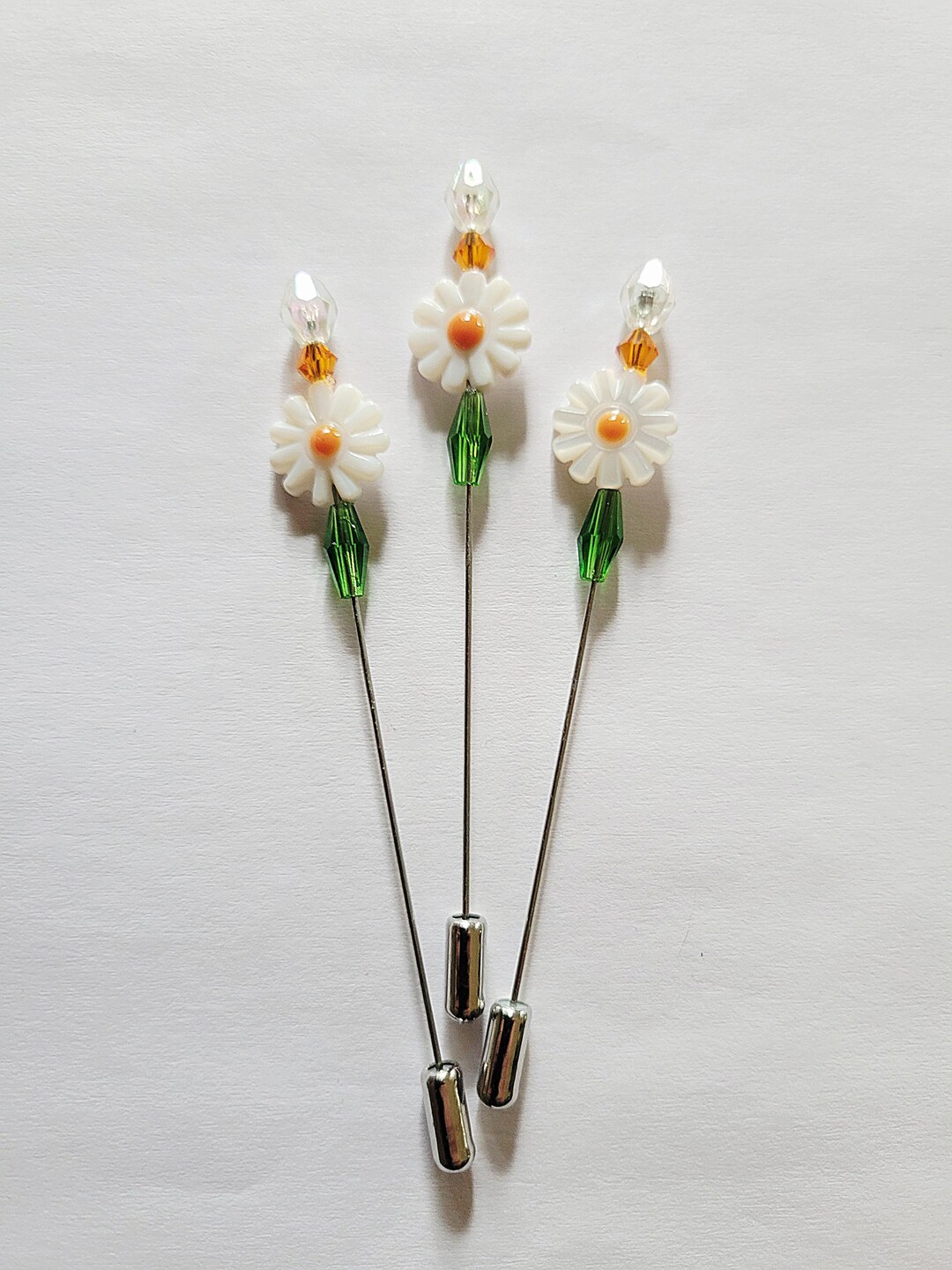 Dainty Daisy Counting Pin, Marking Pin, Lapel Pin, Scarf Pin, Frogger ...