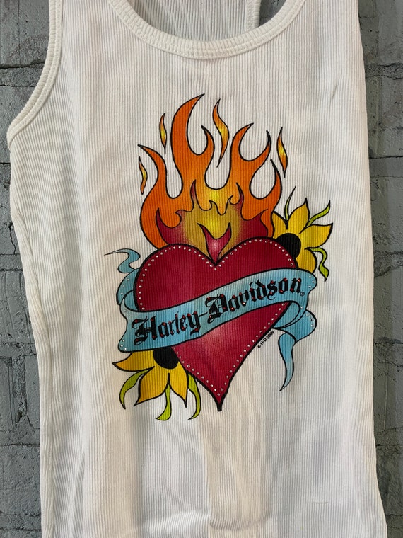 Harley-Davidson Bedazzled Tattoo Style Tank Top - Gem