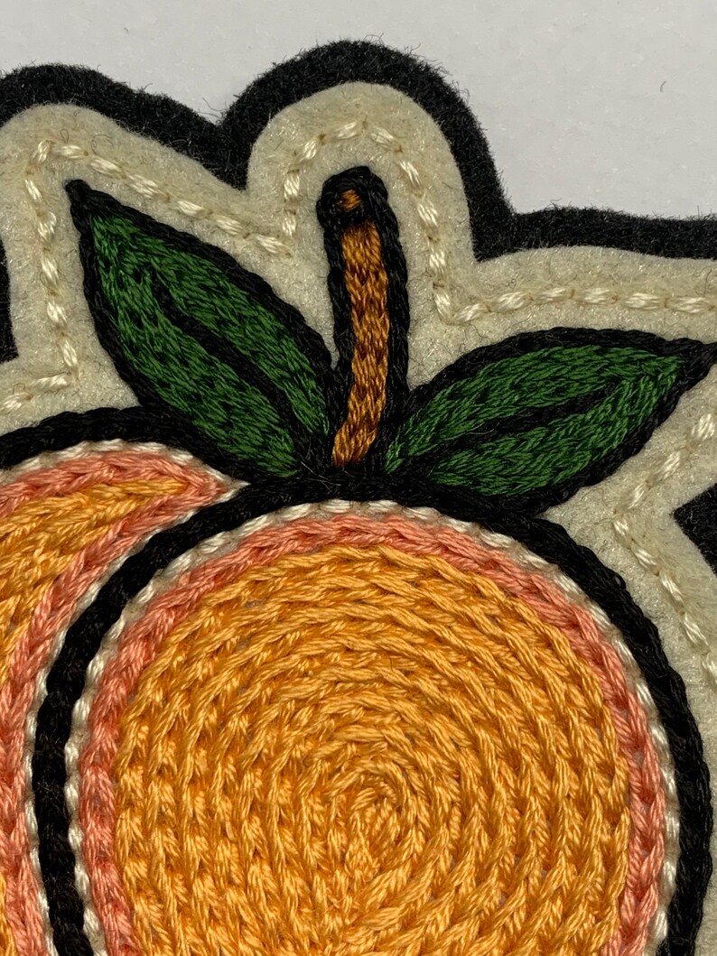 Handmade / Hand Embroidered Off-white & Black Felt Patch - Etsy