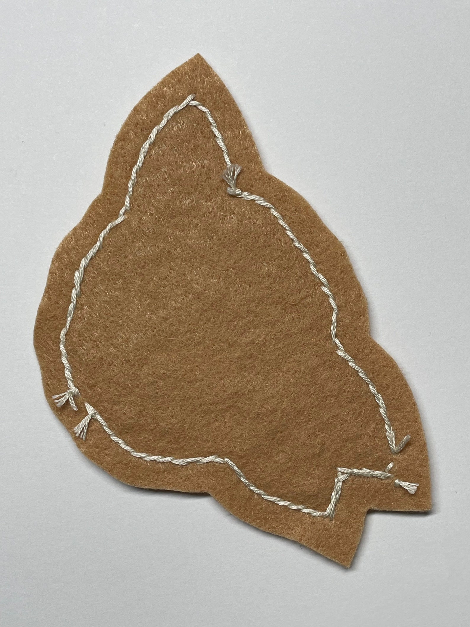 Handmade / hand embroidered tan & off white felt patch small | Etsy