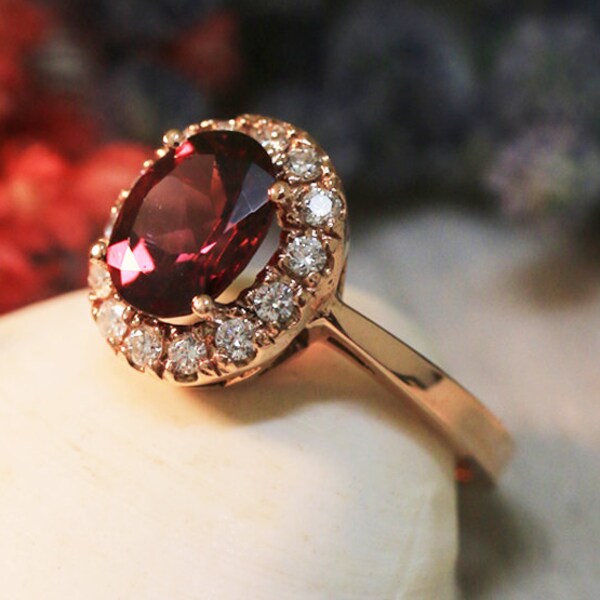 Rhodolite Ring - Etsy