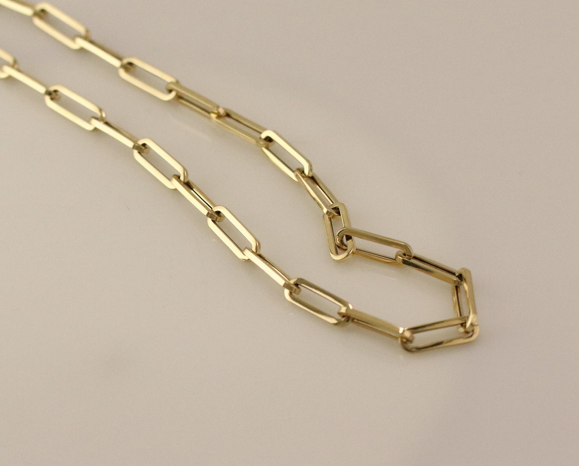 Hollow Rectangle Gold Link Chain | Etsy