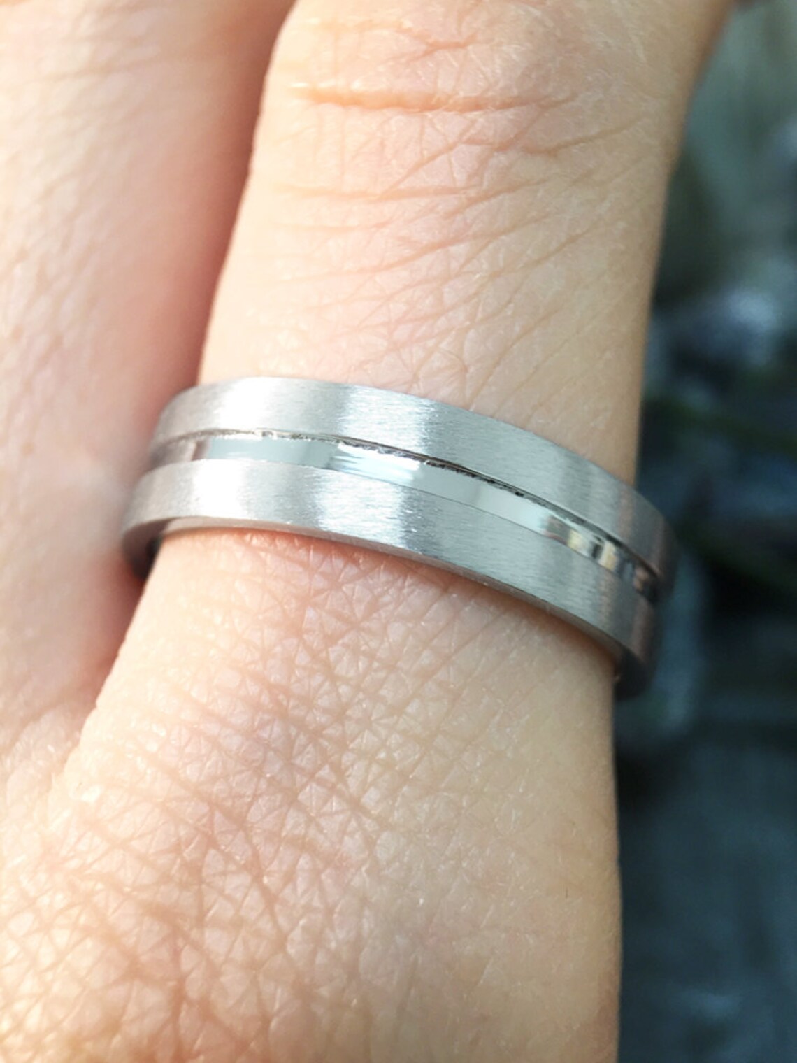Men's Wedding Band Polished Center Matte Rims 6MM - Etsy