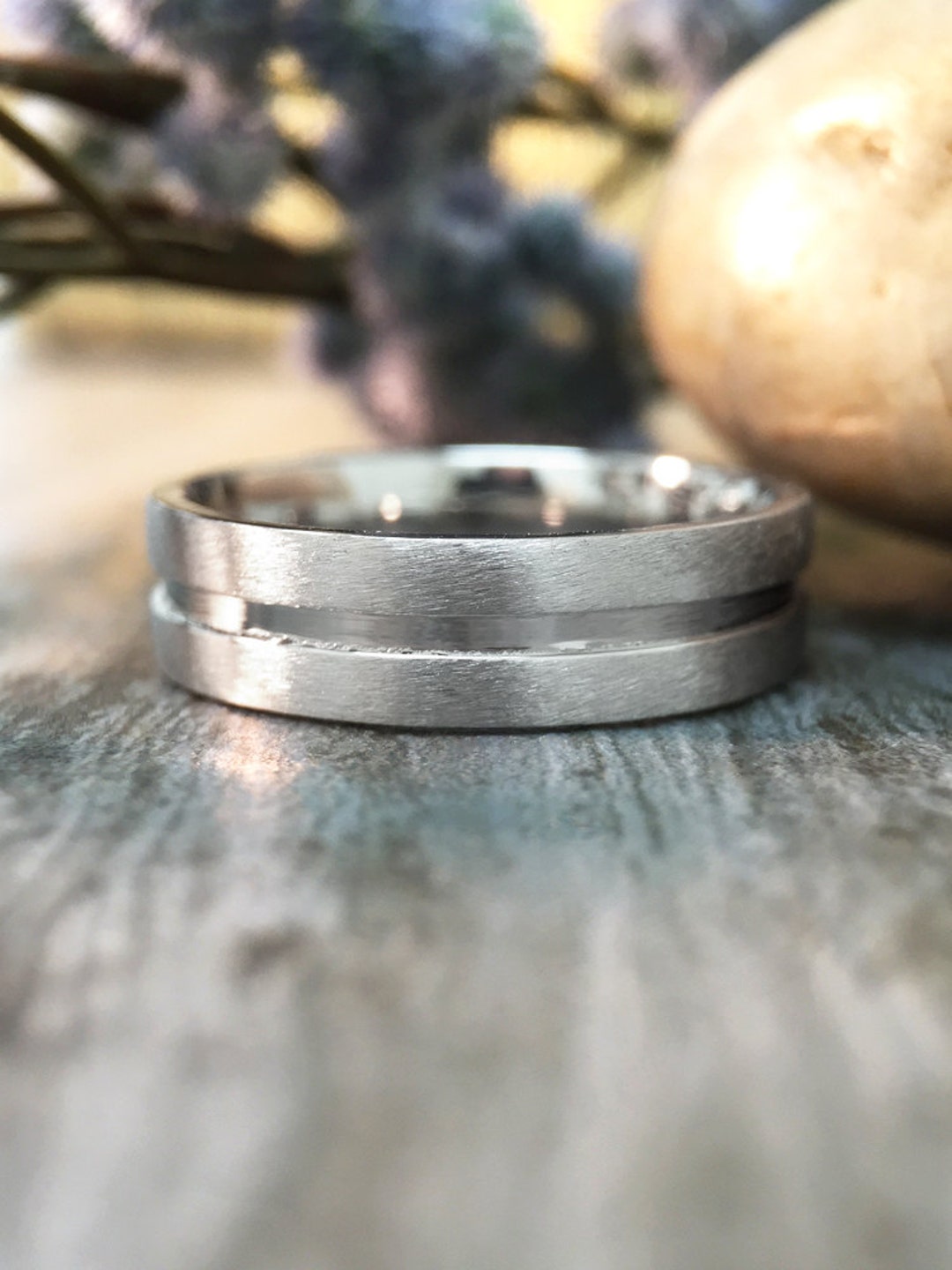 Men's Wedding Band | Polished Center | Matte Rims | 6MM Band | Solid ...