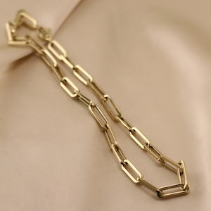 Hollow Rectangle Gold Link Chain - Etsy