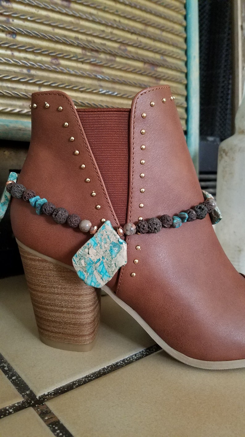 Boot Bracelet Boot Jewelry Lava and Turquise Western Jewelry - Etsy