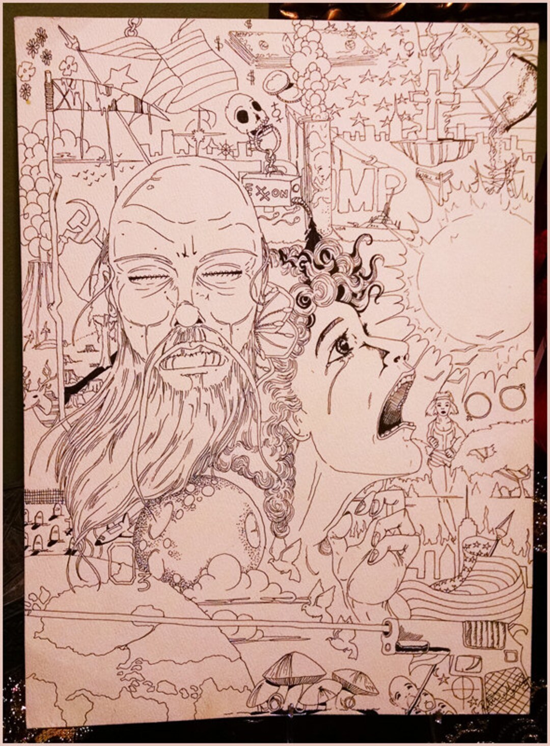Impending Doom Pen & Ink Drawing (1992) - Etsy