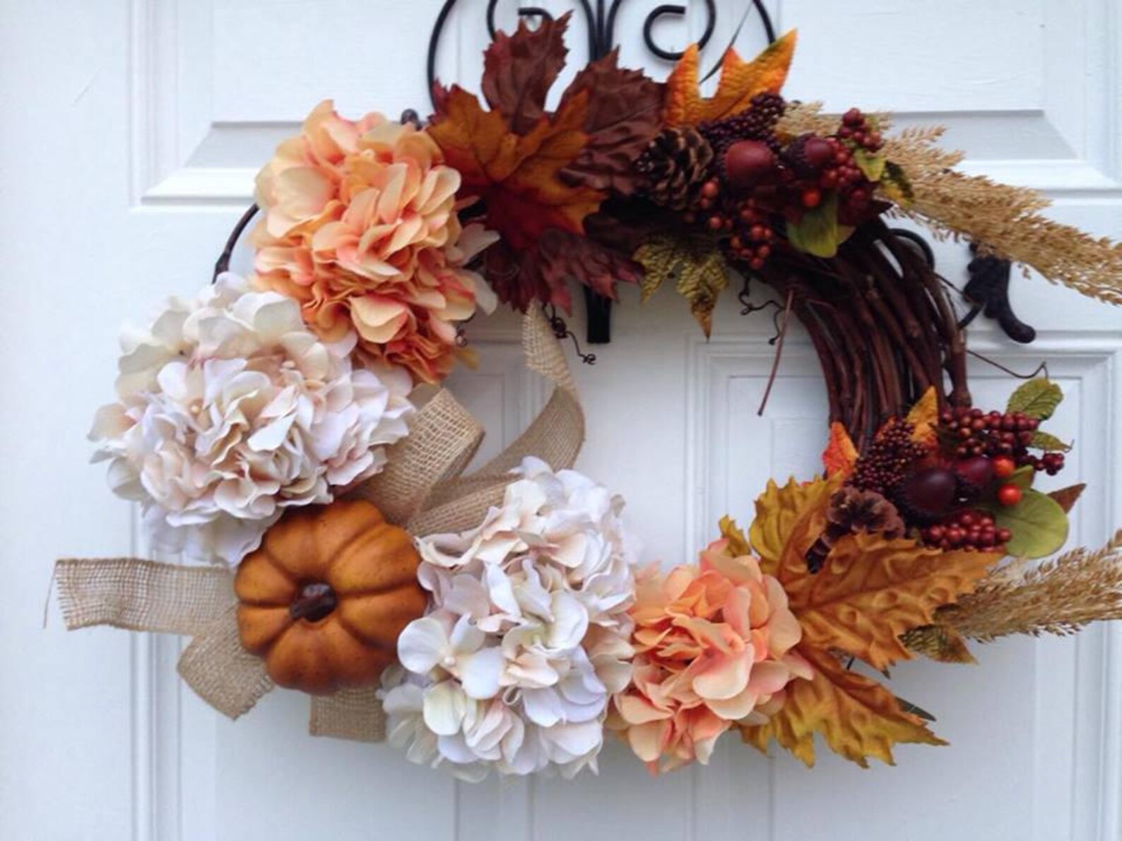 RUSTIC FALL WREATH Fall Wreath Fall Door Wreathfall | Etsy