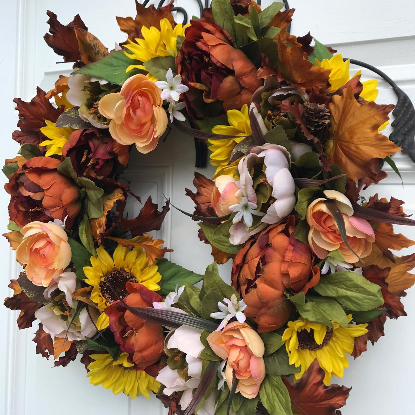 FALL FLORAL WREATH Fall Foliage Wreath fall Door Decor - Etsy